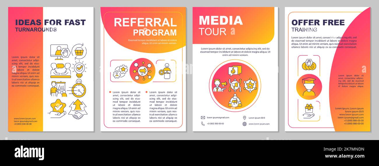 Ideas for high turnarounds red gradient brochure template Stock Vector ...