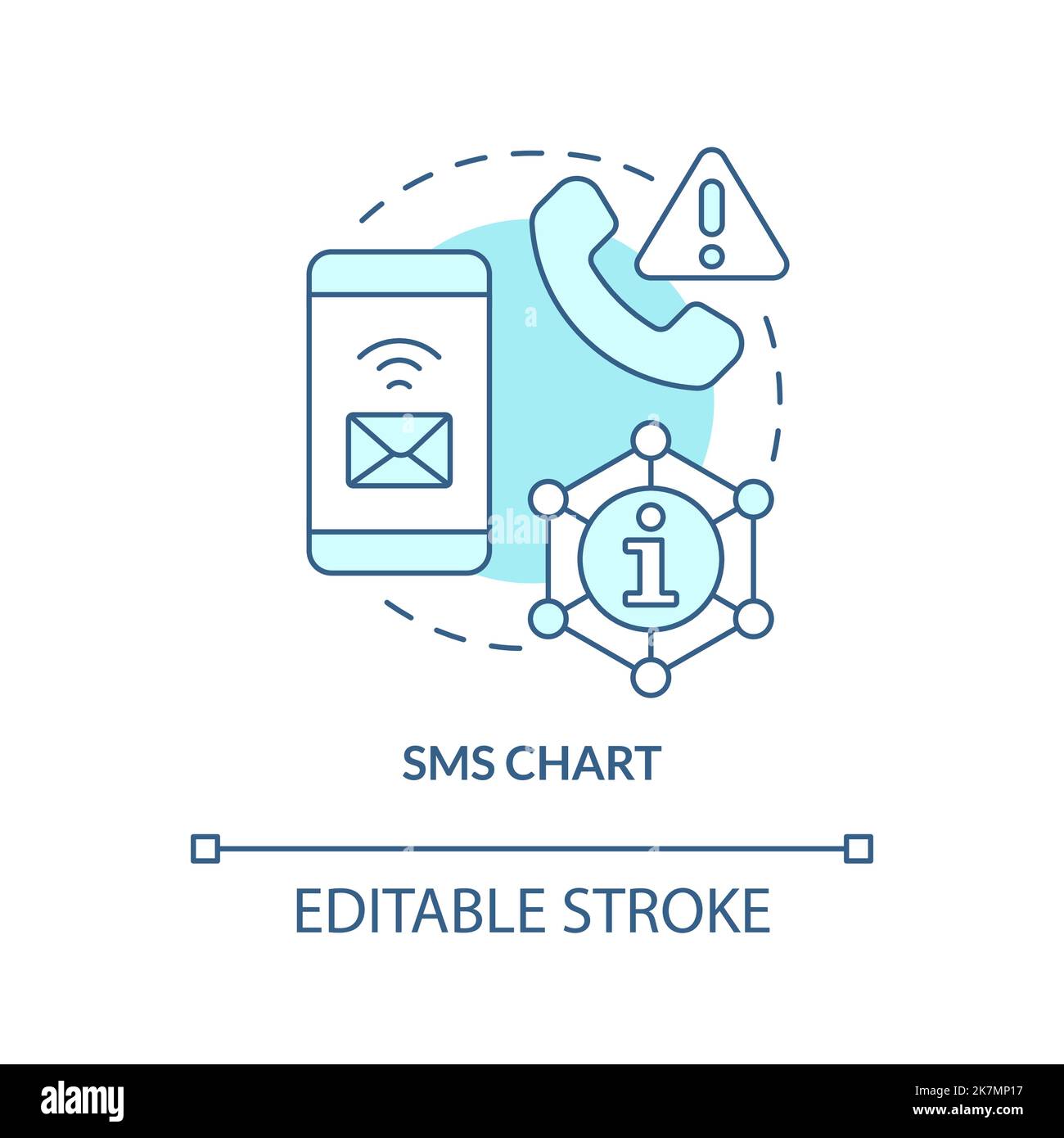 SMS chart turquoise concept icon Stock Vector Image & Art - Alamy