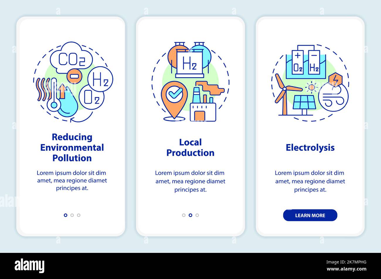 Benefits Of Hydrogen Onboarding Mobile App Screen Stock Vector Image