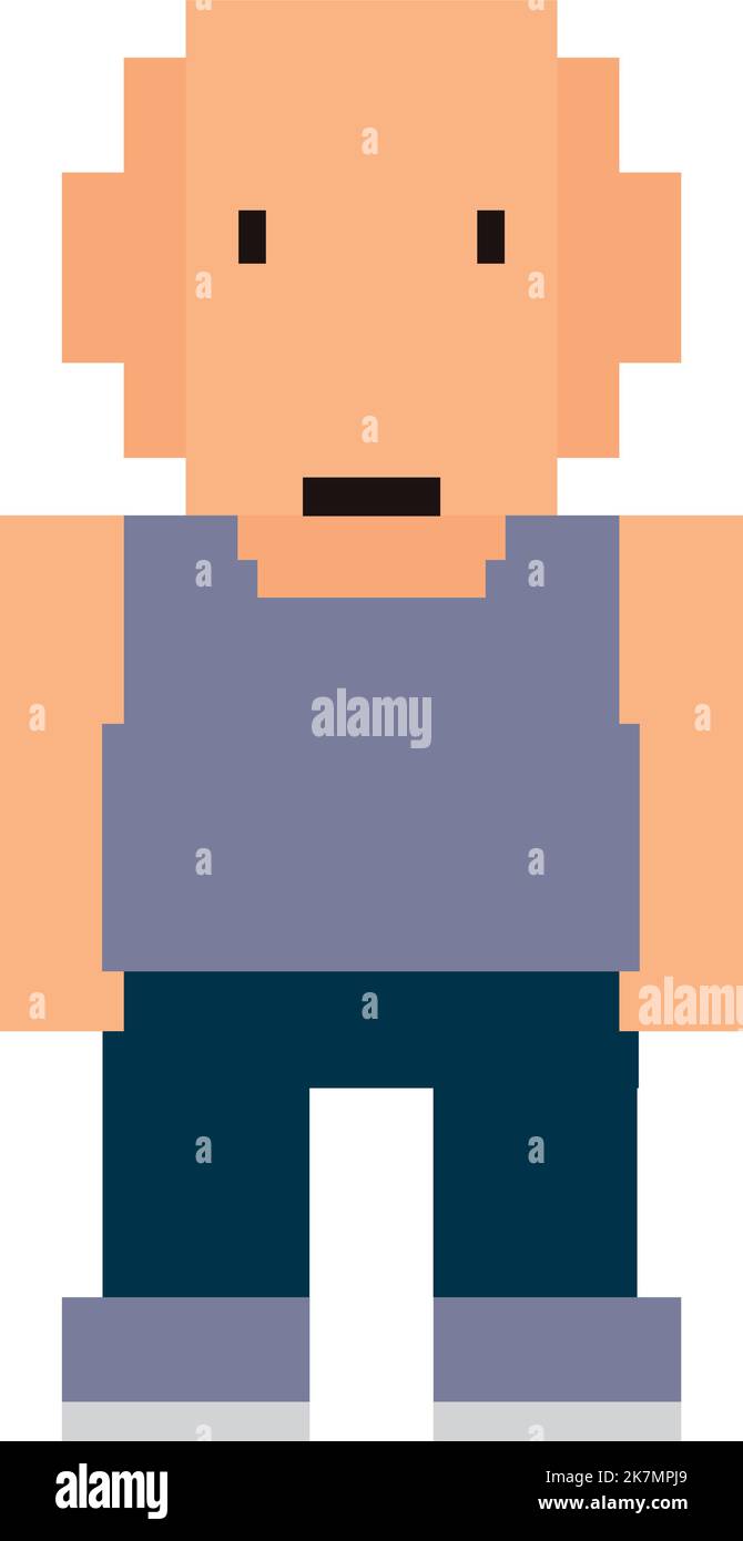 pixel bald man Stock Vector Image & Art - Alamy