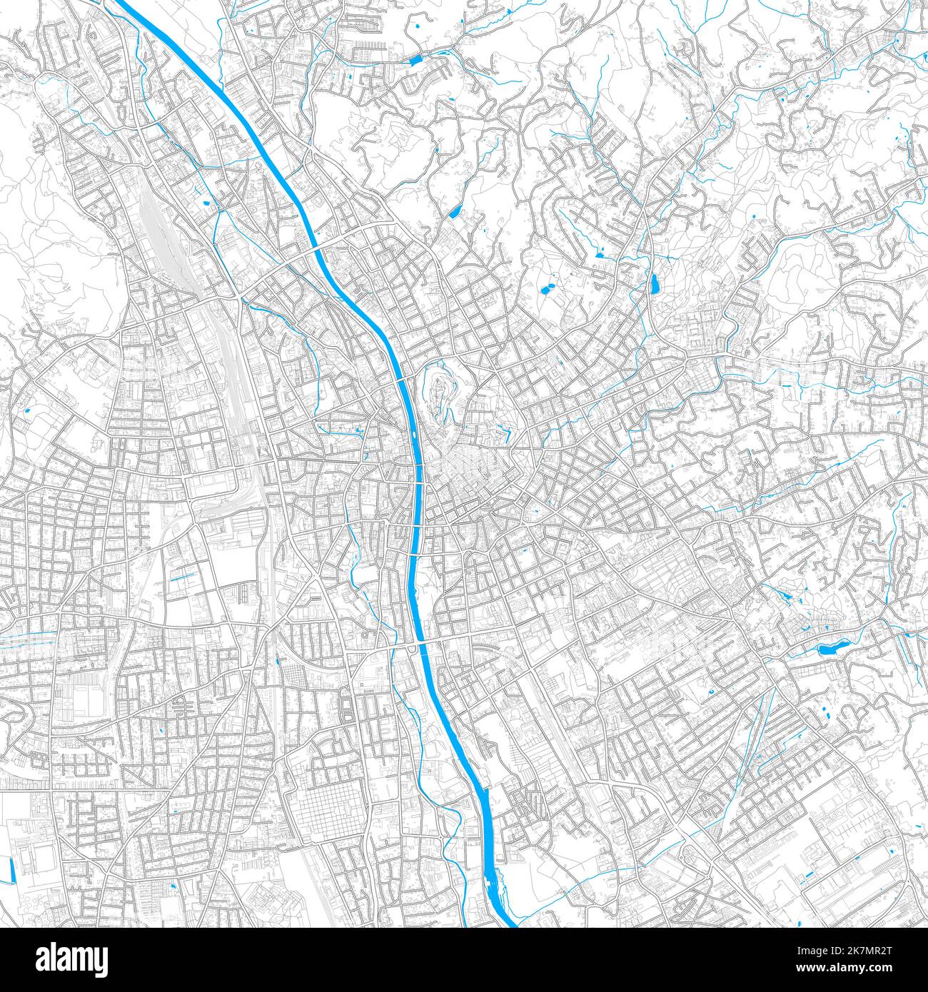 Graz, Styria, Austria high resolution vector map with editable paths ...