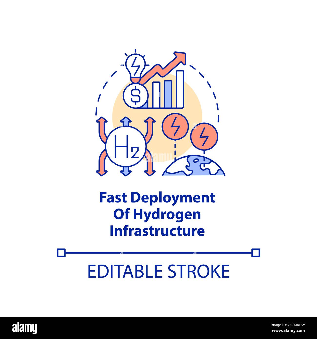 Fast hydrogen infrastructure deployment concept icon Stock Vector Image ...