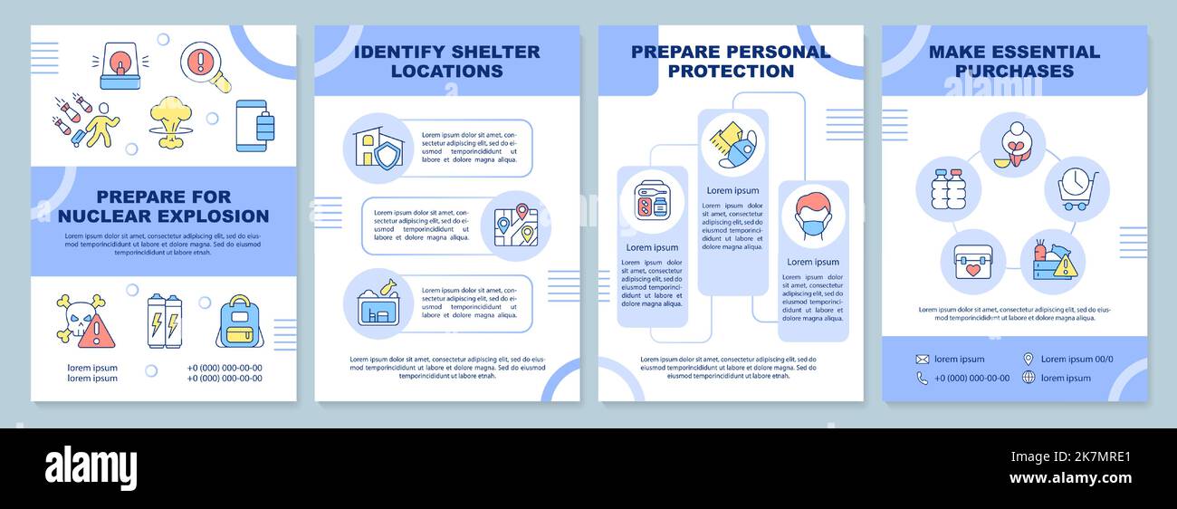 Prepare for nuclear explosion blue brochure template Stock Vector Image ...