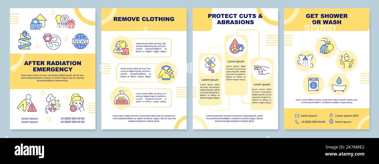 Decontaminate actions yellow brochure template Stock Vector Image & Art ...