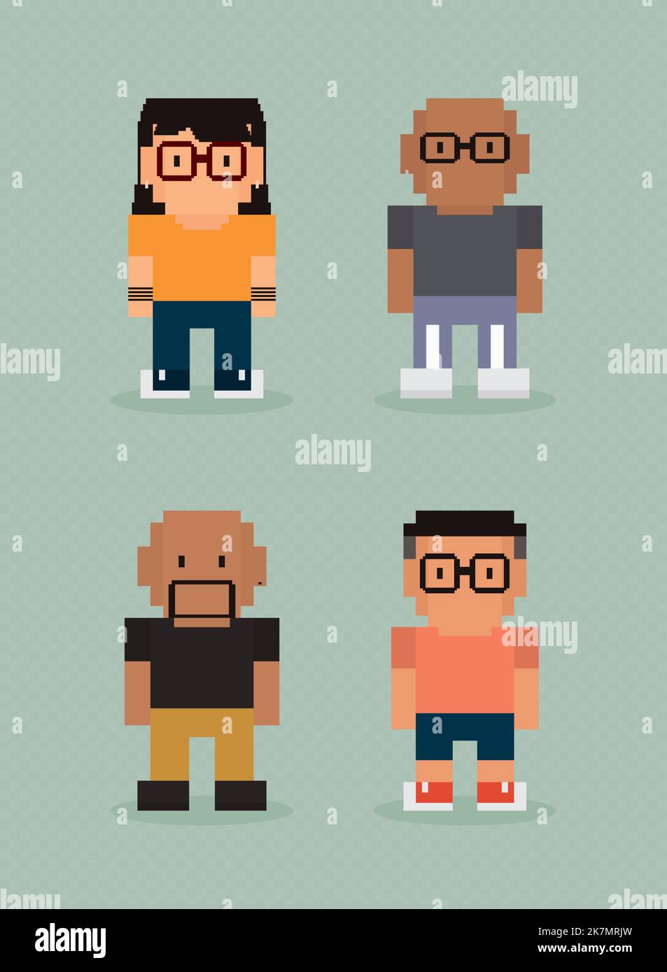 pixel people icon set Stock Vector Image & Art - Alamy
