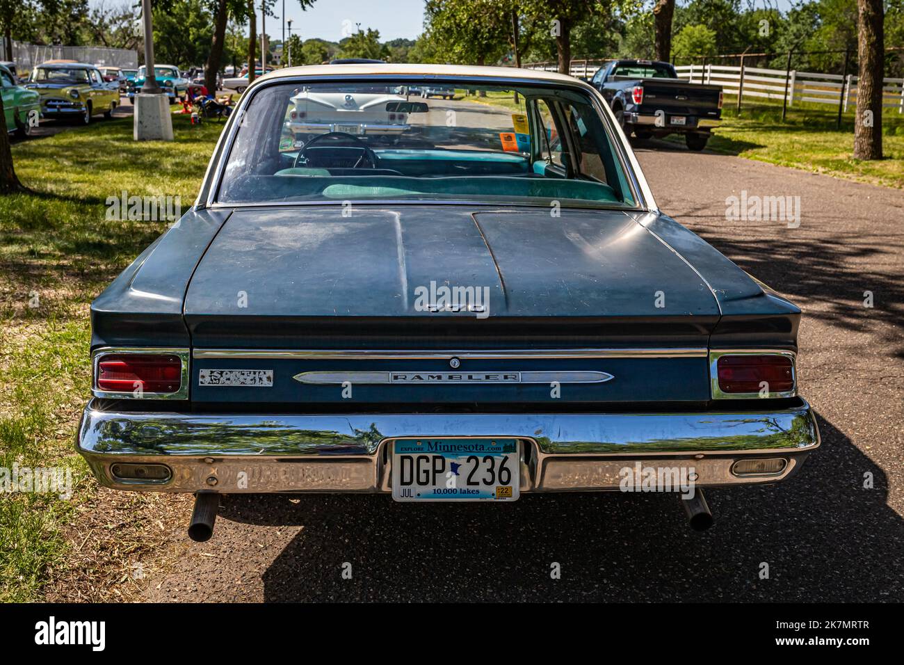 Falcon Heights, MN - June 19, 2022: High perspective rear view of a ...