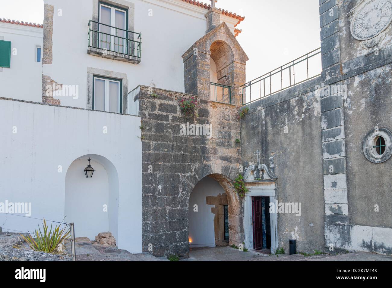 A view inside of the Sao Filipe Fort in Setubal, Portugal Stock Photo ...