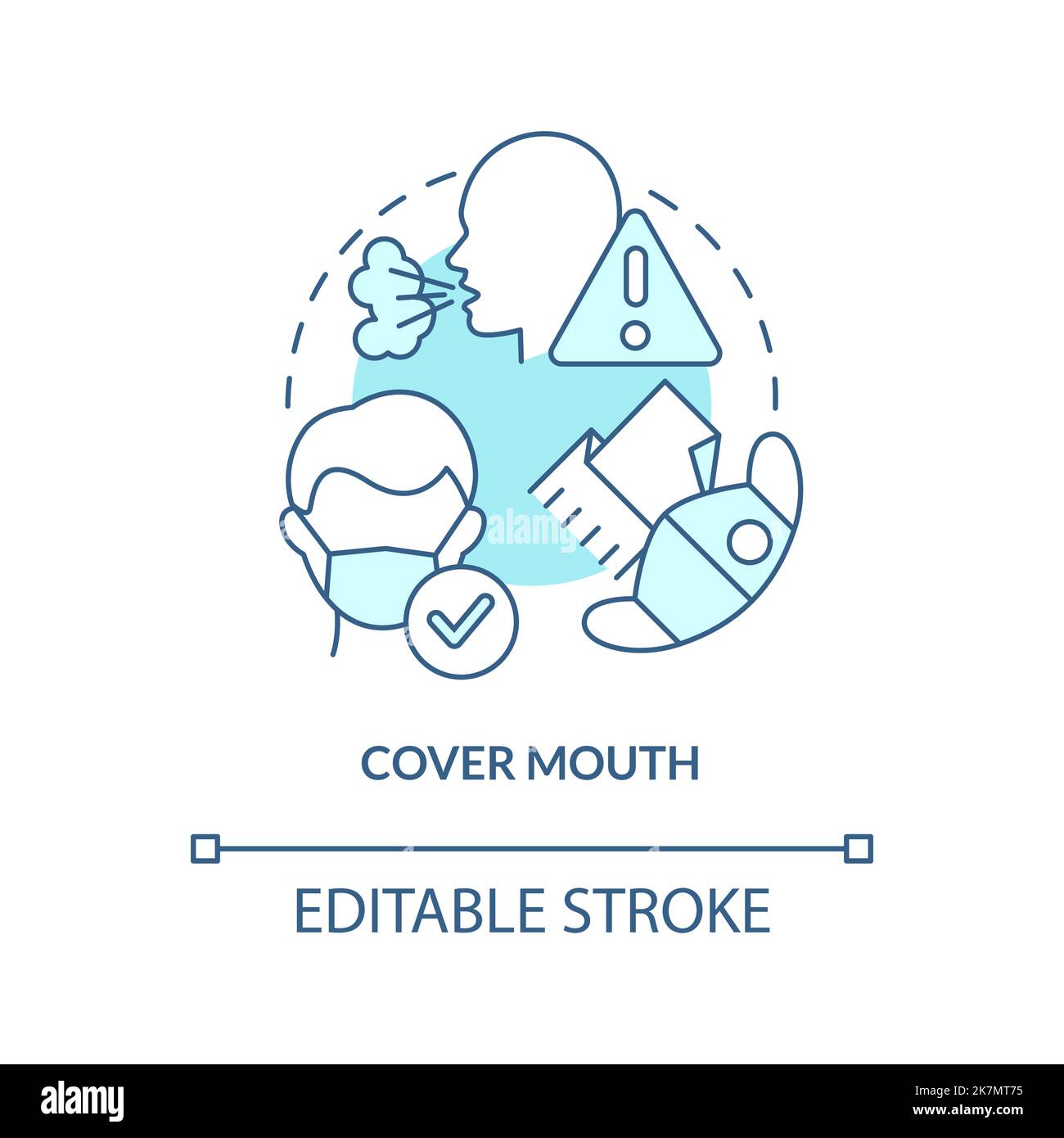 Cover mouth turquoise concept icon Stock Vector Image & Art - Alamy