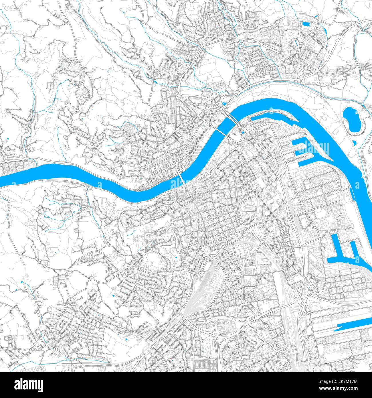 Linz, Upper Austria, Austria high resolution vector map with editable ...