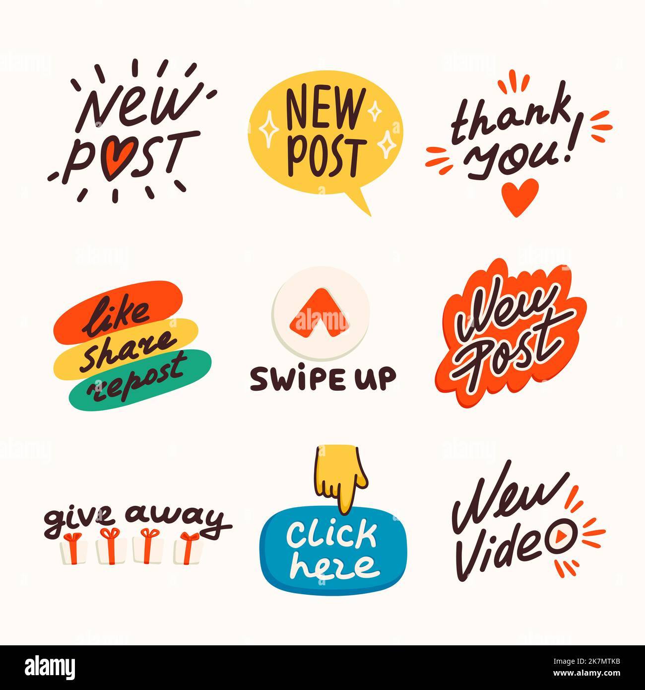 Social media stickers, new post, new video, give away, etc. Making a ...