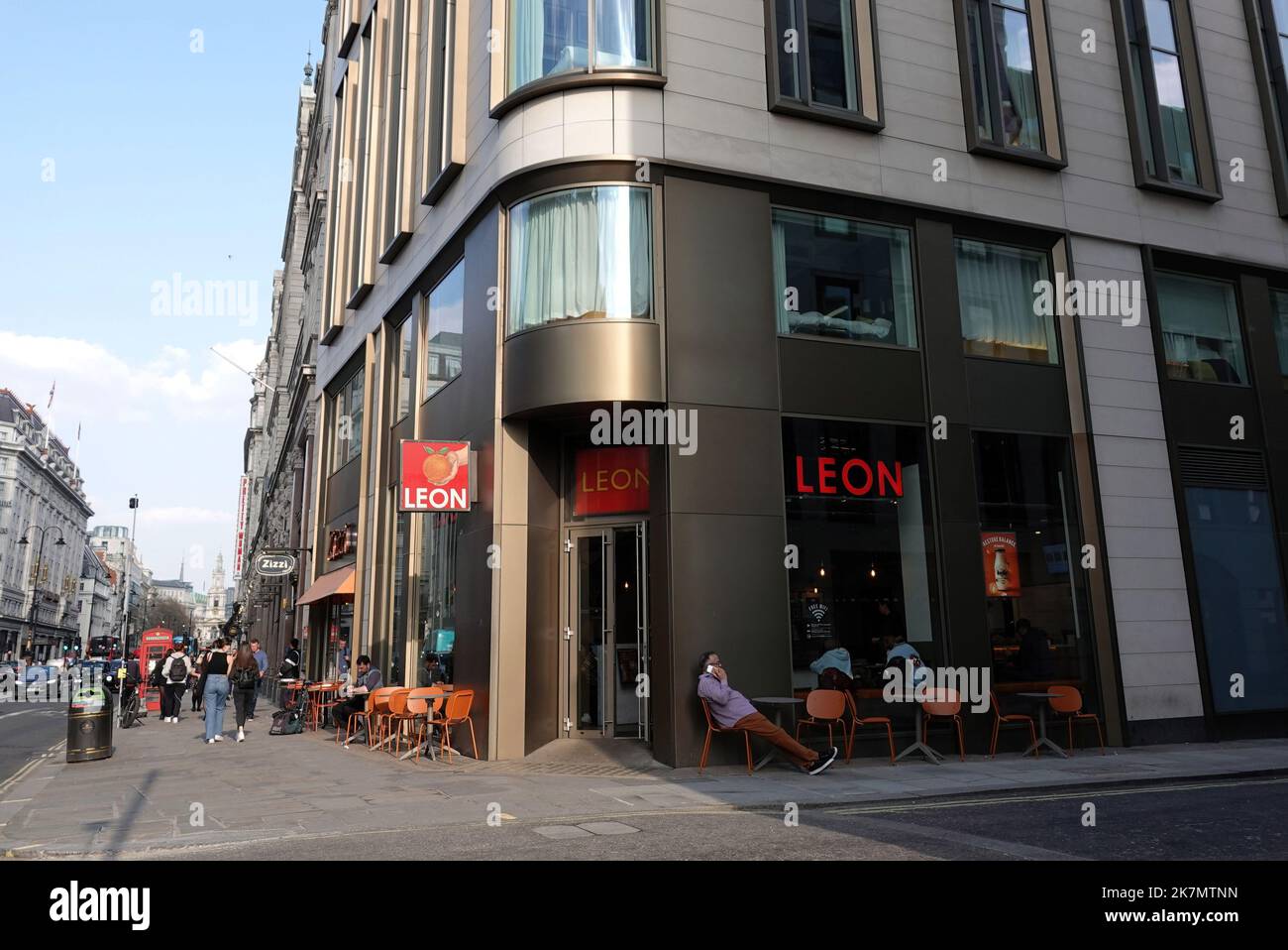 The Leon fast food restaurant on a street corner Stock Photo - Alamy
