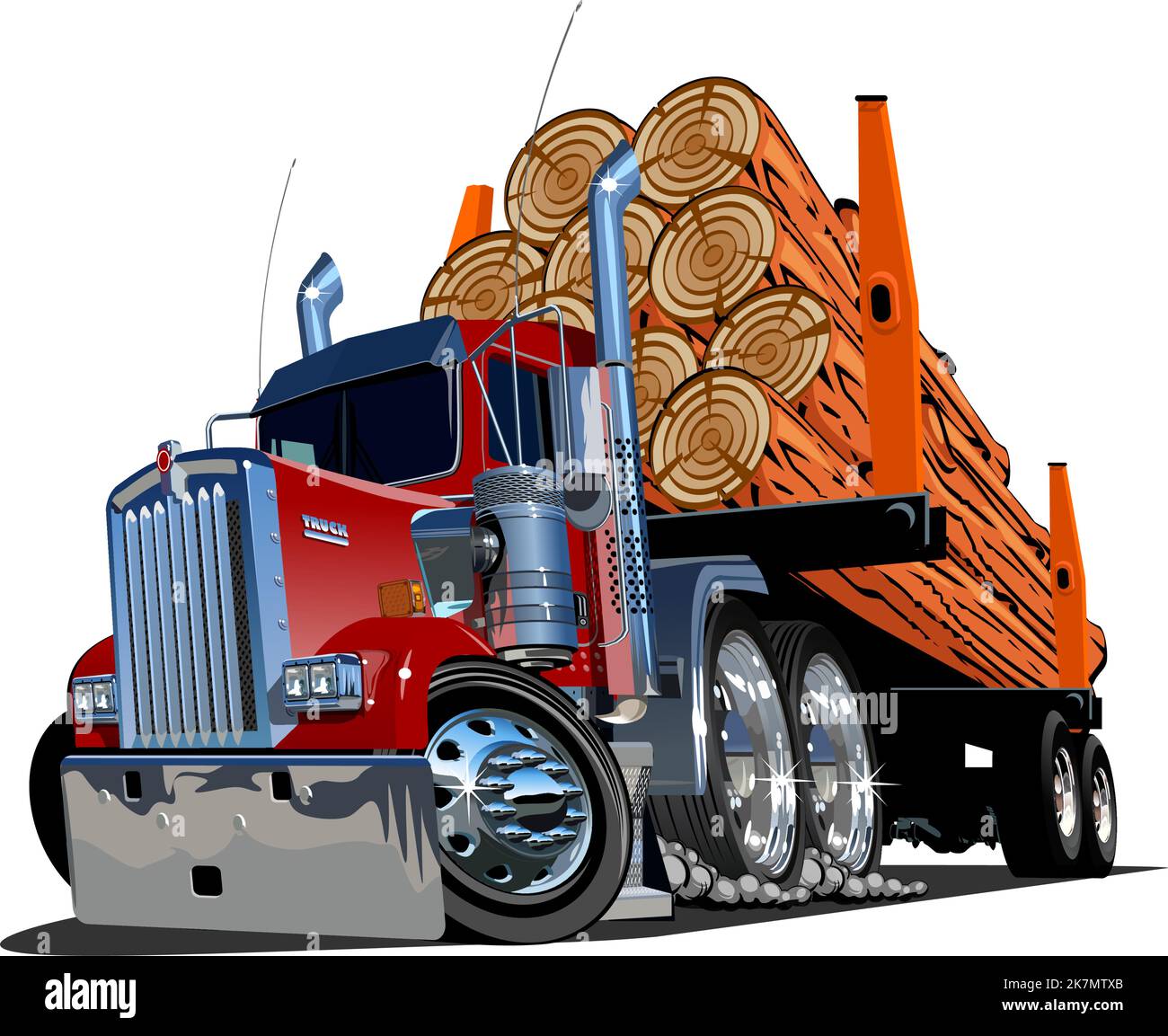 Cartoon logging truck isolated on white background. Available EPS-10 ...