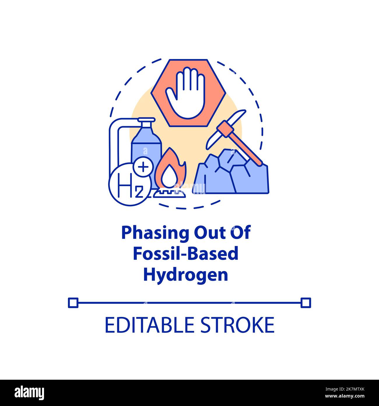 Phasing out of fossil based hydrogen concept icon Stock Vector Image ...