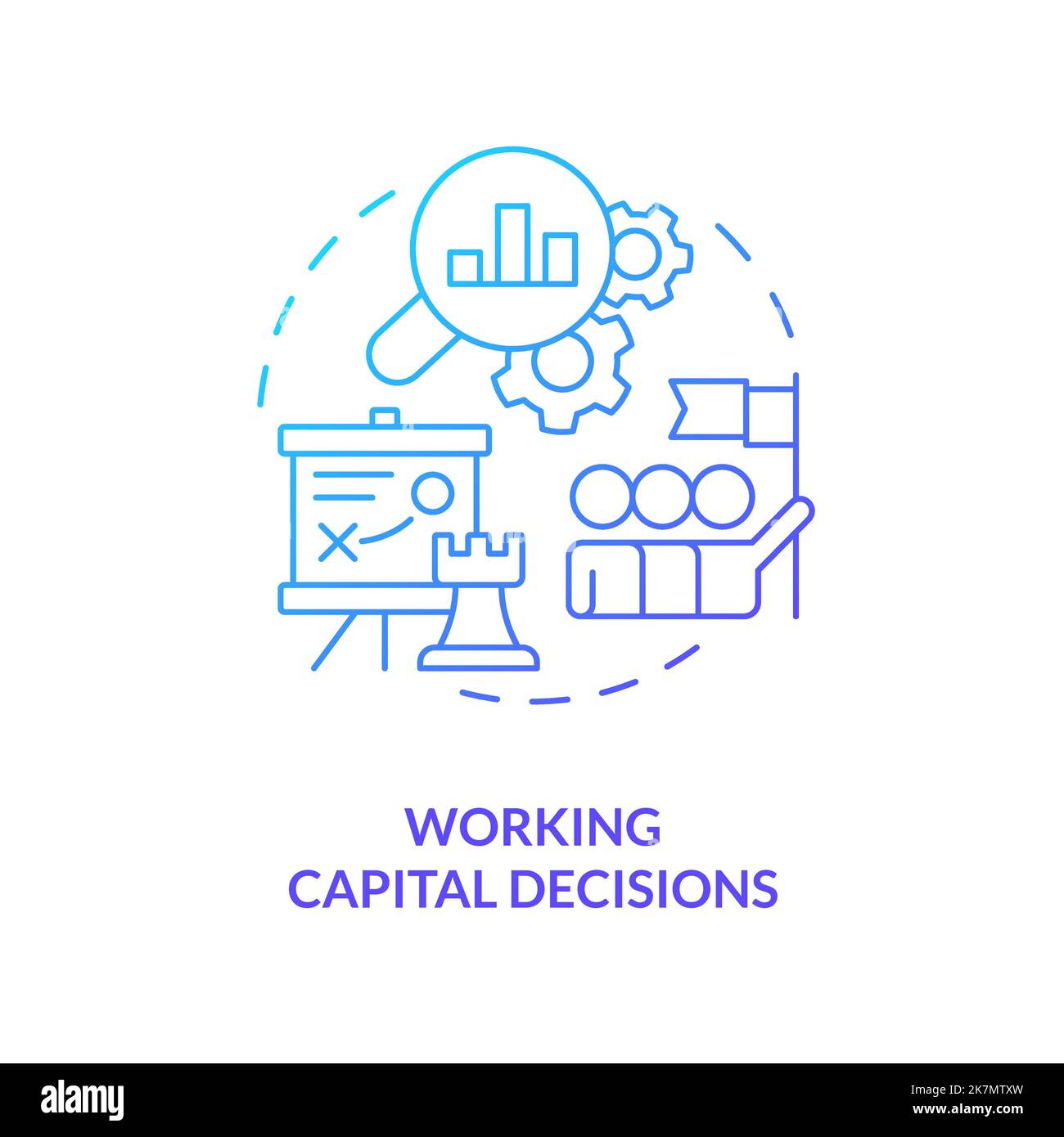 Working capital decision blue gradient concept icon Stock Vector Image ...