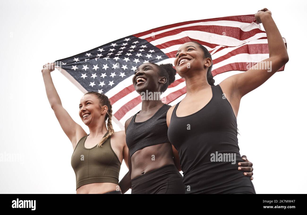 Flag carrying team hi-res stock photography and images - Alamy