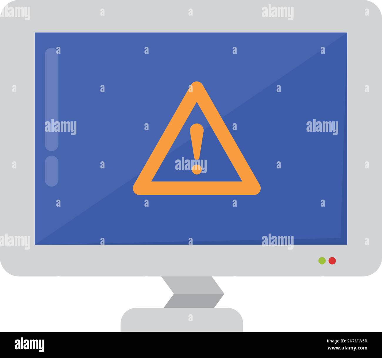 computer monitor with warning sign Stock Vector Image & Art - Alamy