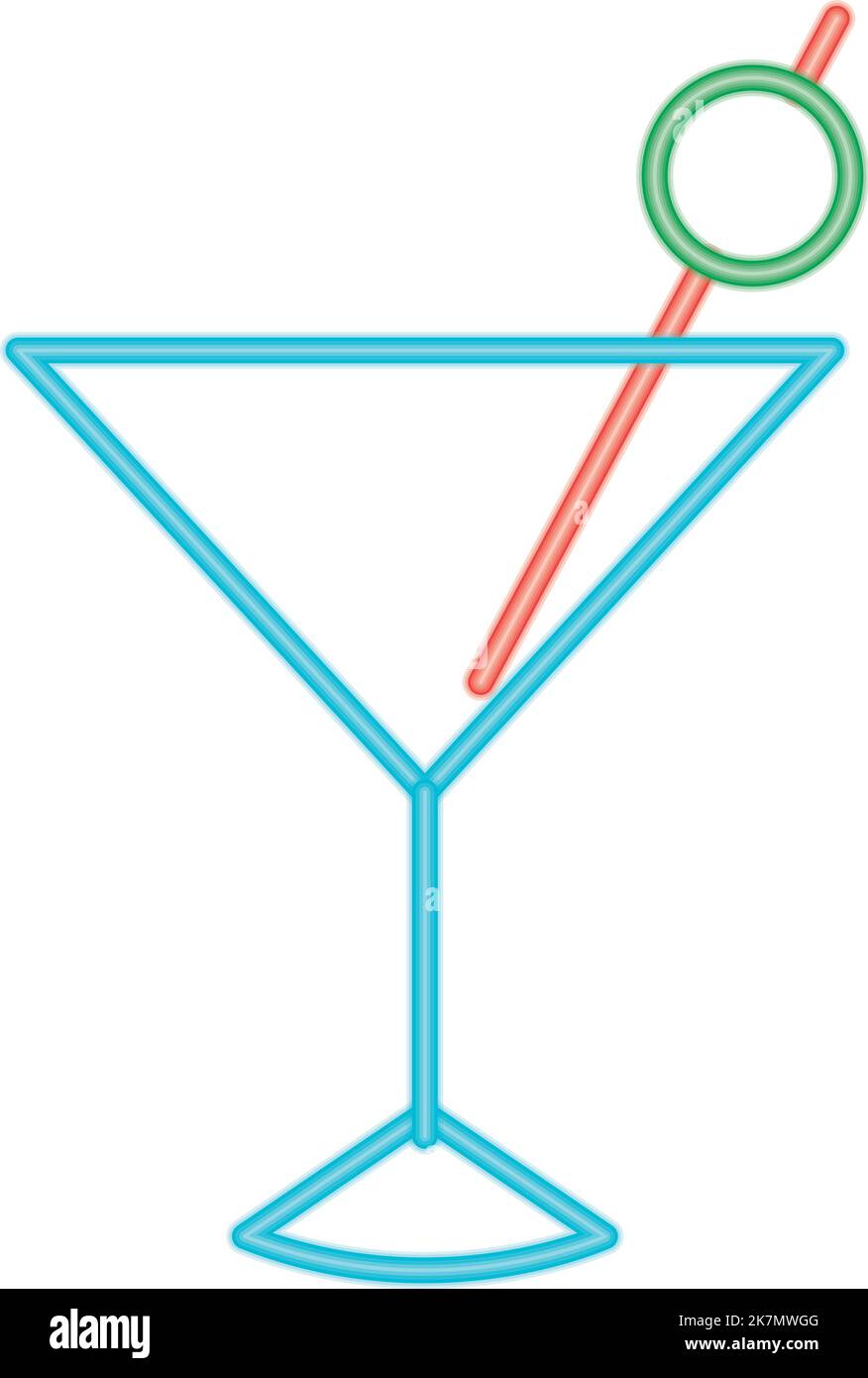 neon martini cocktail icon Stock Vector Image & Art - Alamy
