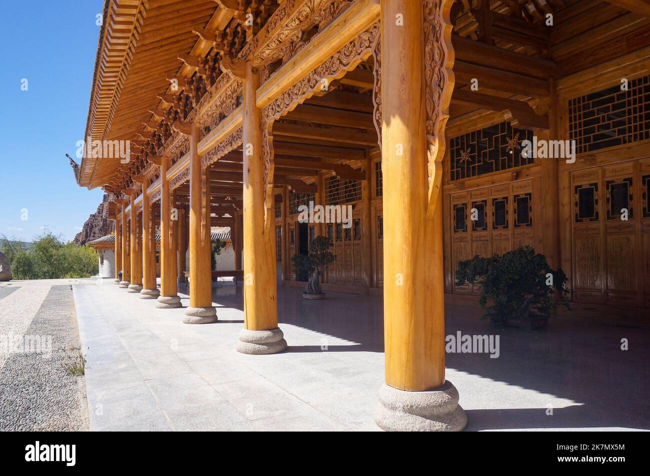 The Daming palace in Qinghai under beautiful blue sky, China Stock Photo - Alamy