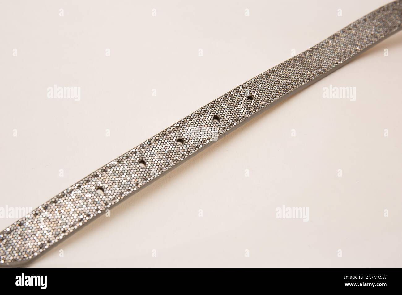 A shiny glittered silver collar isolated on white background Stock ...
