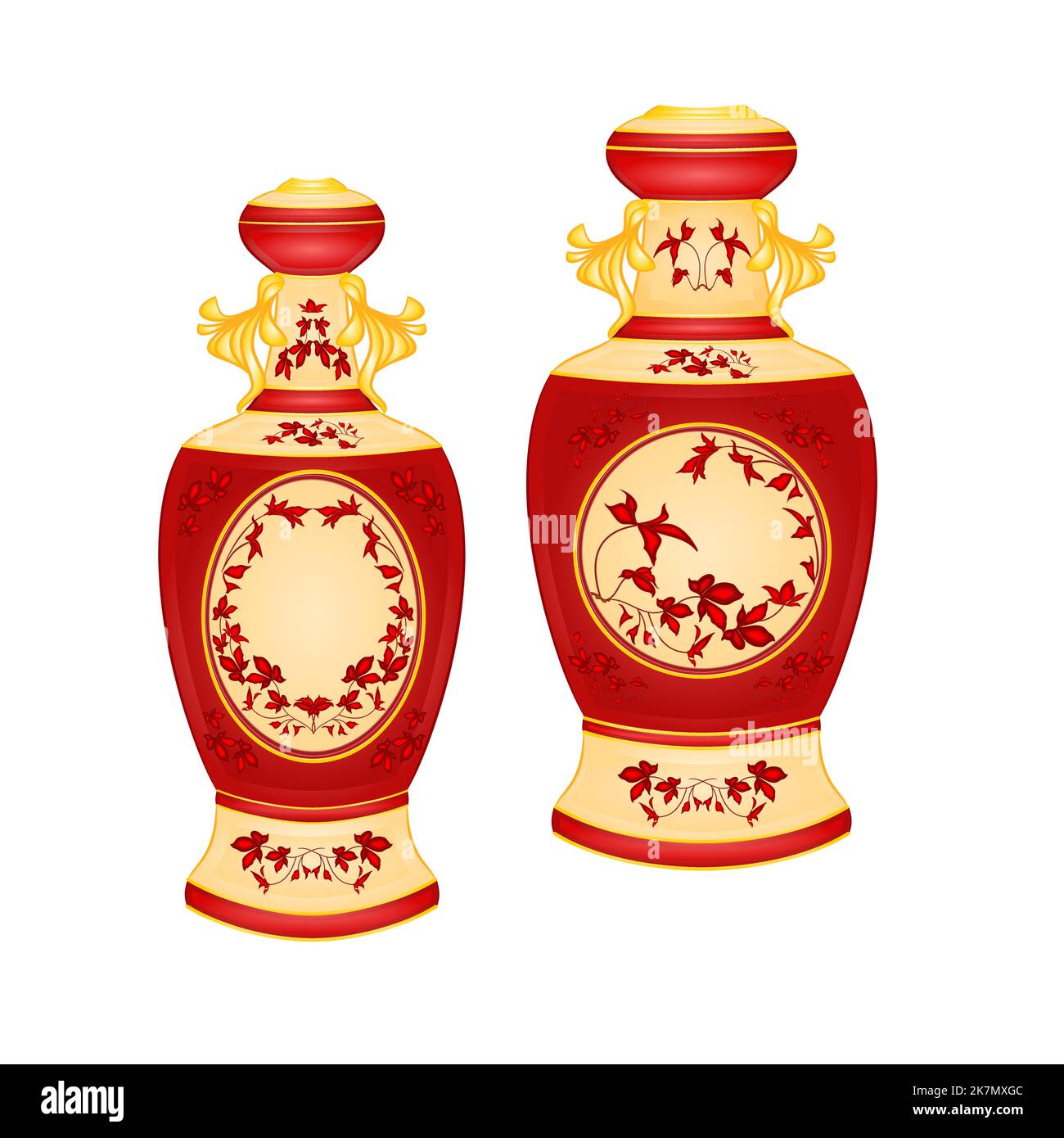 Chinese flowers red vector hi-res stock photography and images - Alamy