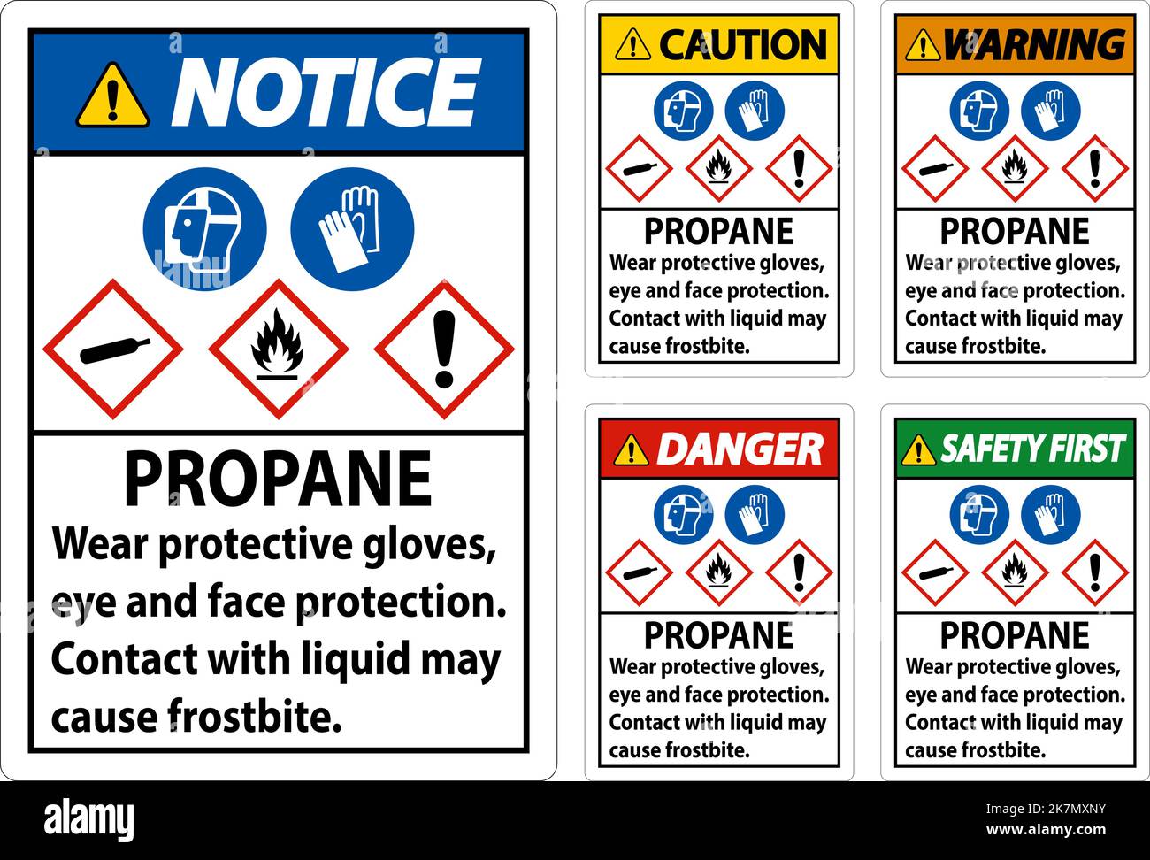 Danger Propane Flammable Gas PPE GHS Sign Stock Vector Image & Art - Alamy