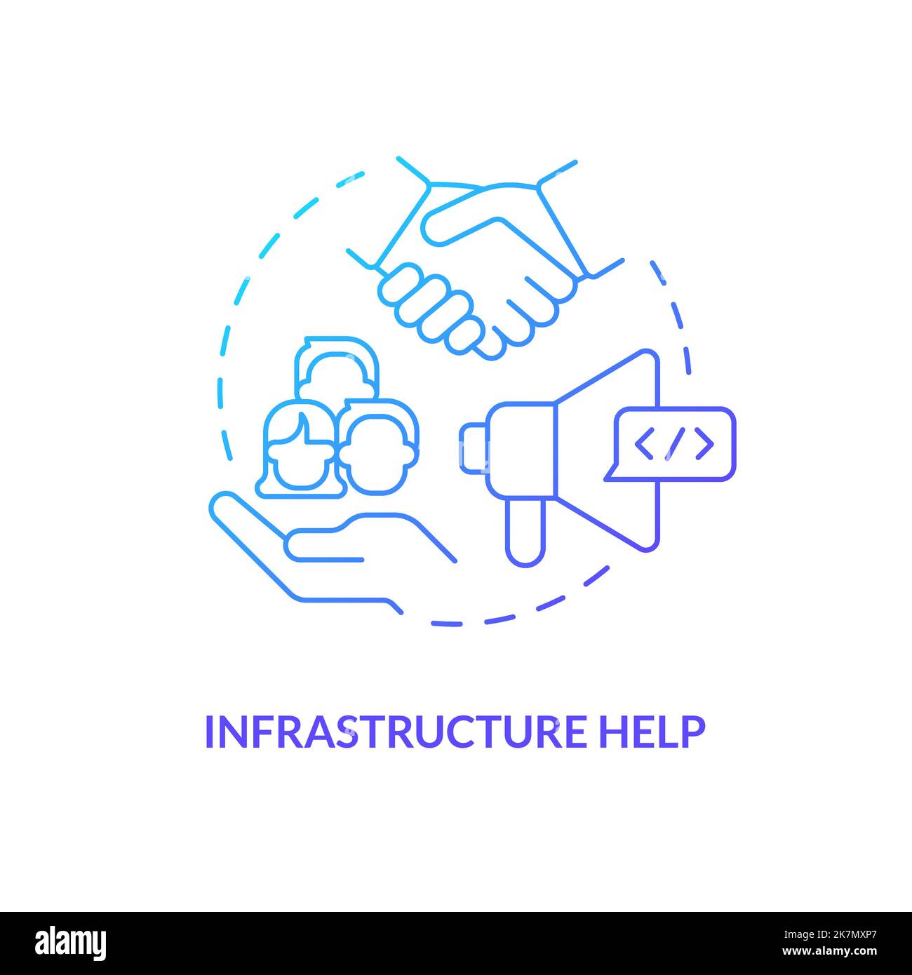 Infrastructure Help Blue Gradient Concept Icon Stock Vector Image And Art