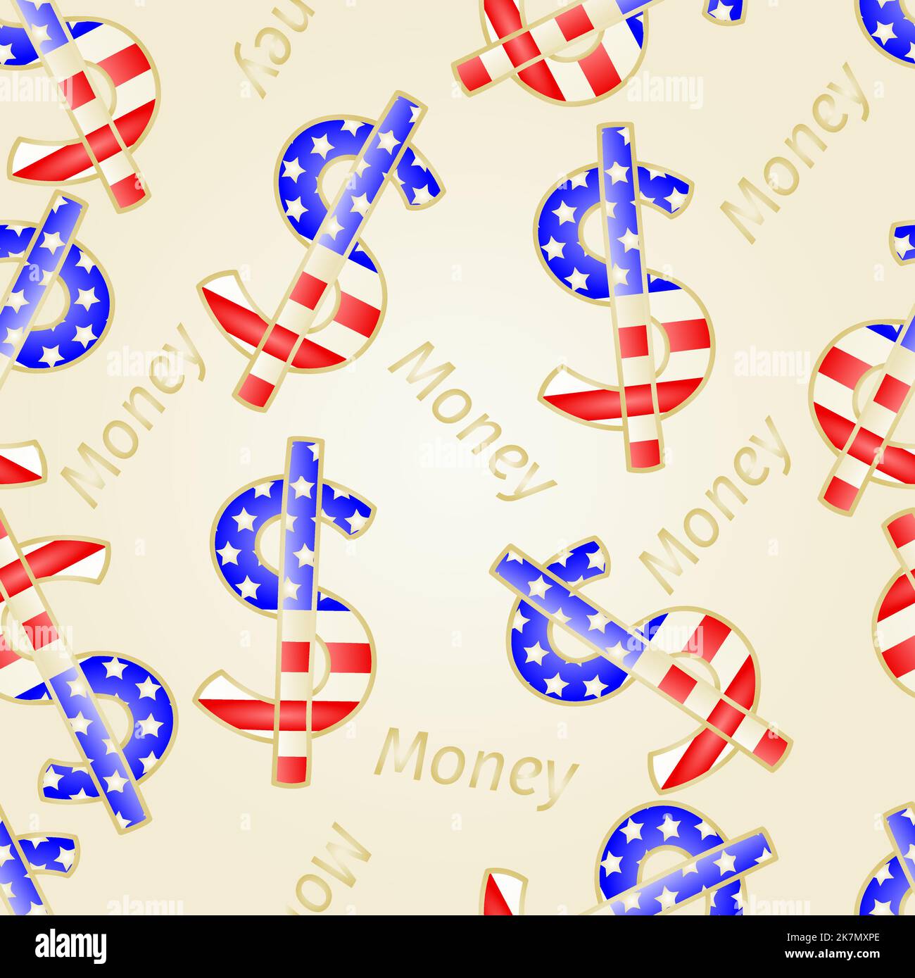 Seamless texture Money- The US dollars vector illustration Stock Vector ...