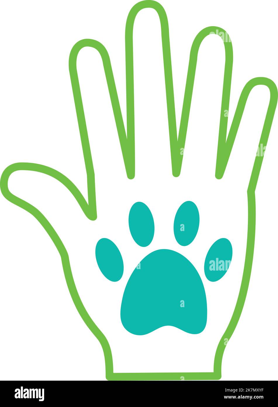 hand with dog footprint Stock Vector Image & Art - Alamy