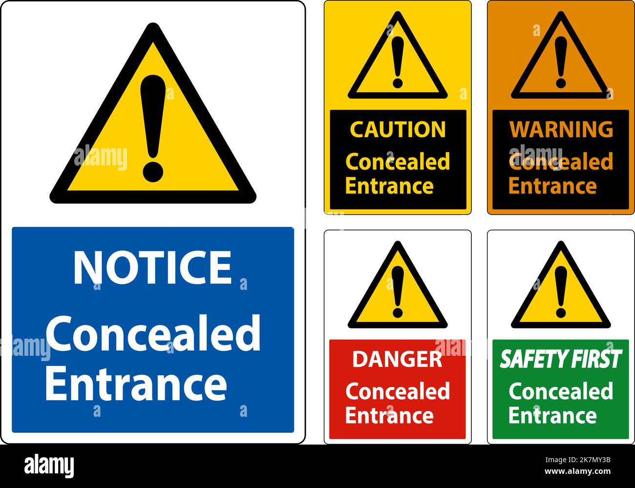 Label Concealed Entrance Sign On White Background Stock Vector Image ...