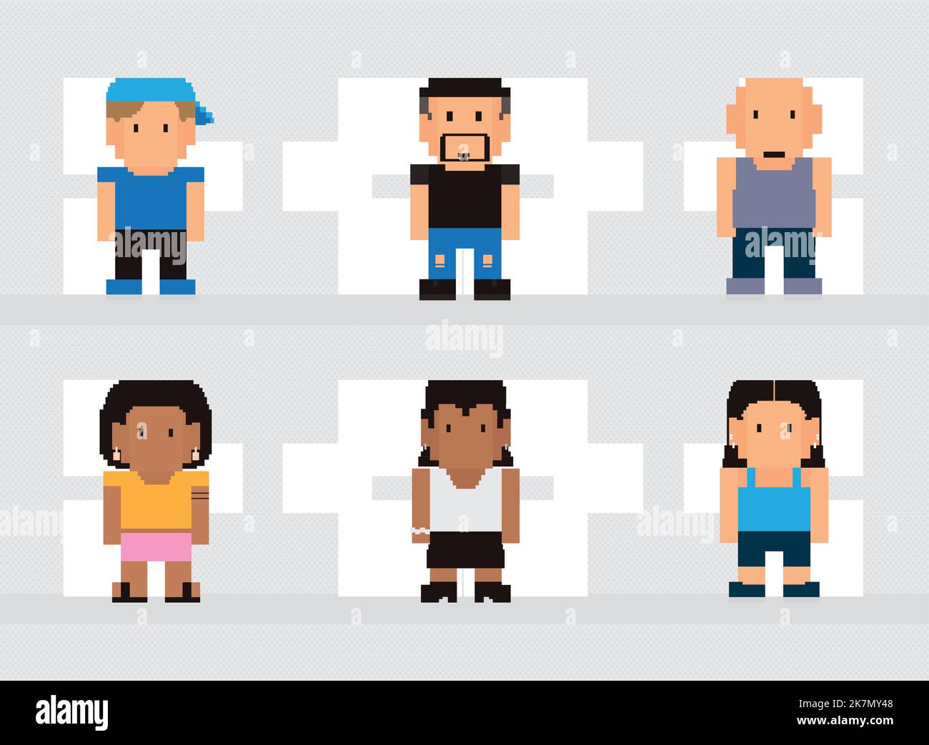 pixel people set Stock Vector Image & Art - Alamy