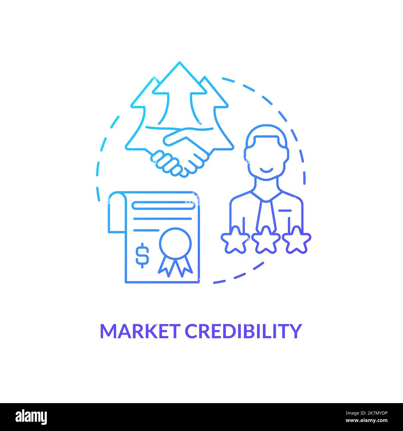 Market credibility blue gradient concept icon Stock Vector Image & Art ...