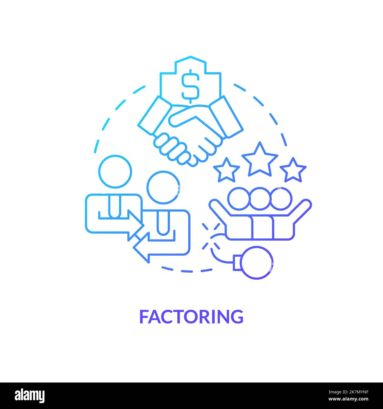 Factoring blue gradient concept icon Stock Vector Image & Art - Alamy