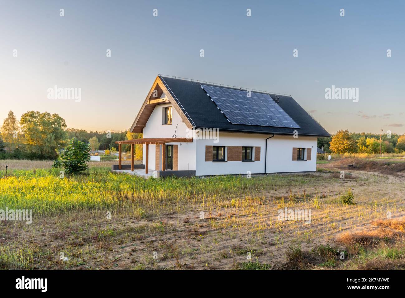 Single-family house - the last stage of construction, finishing Stock ...