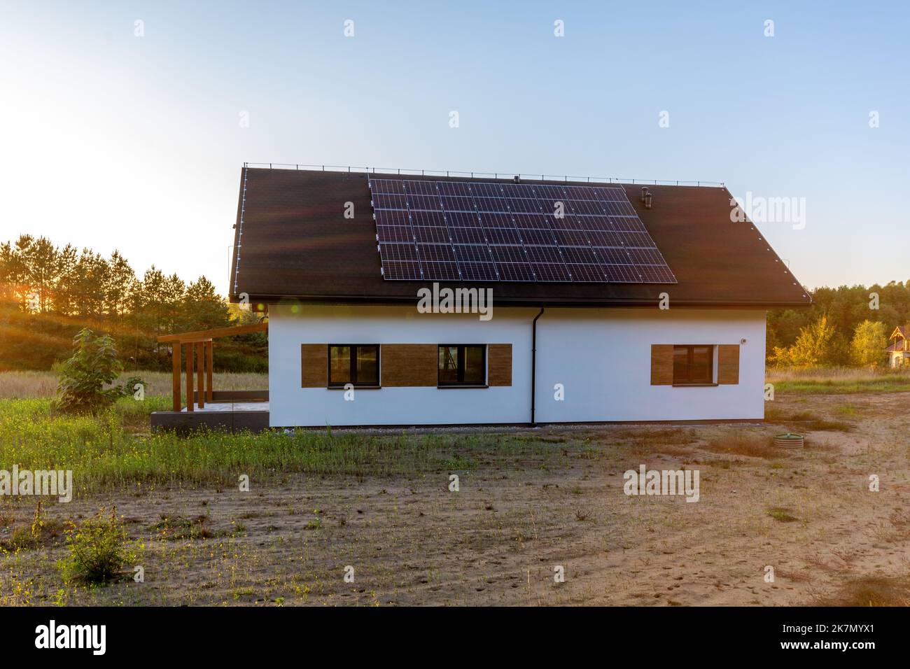Single-family house - the last stage of construction, finishing Stock ...