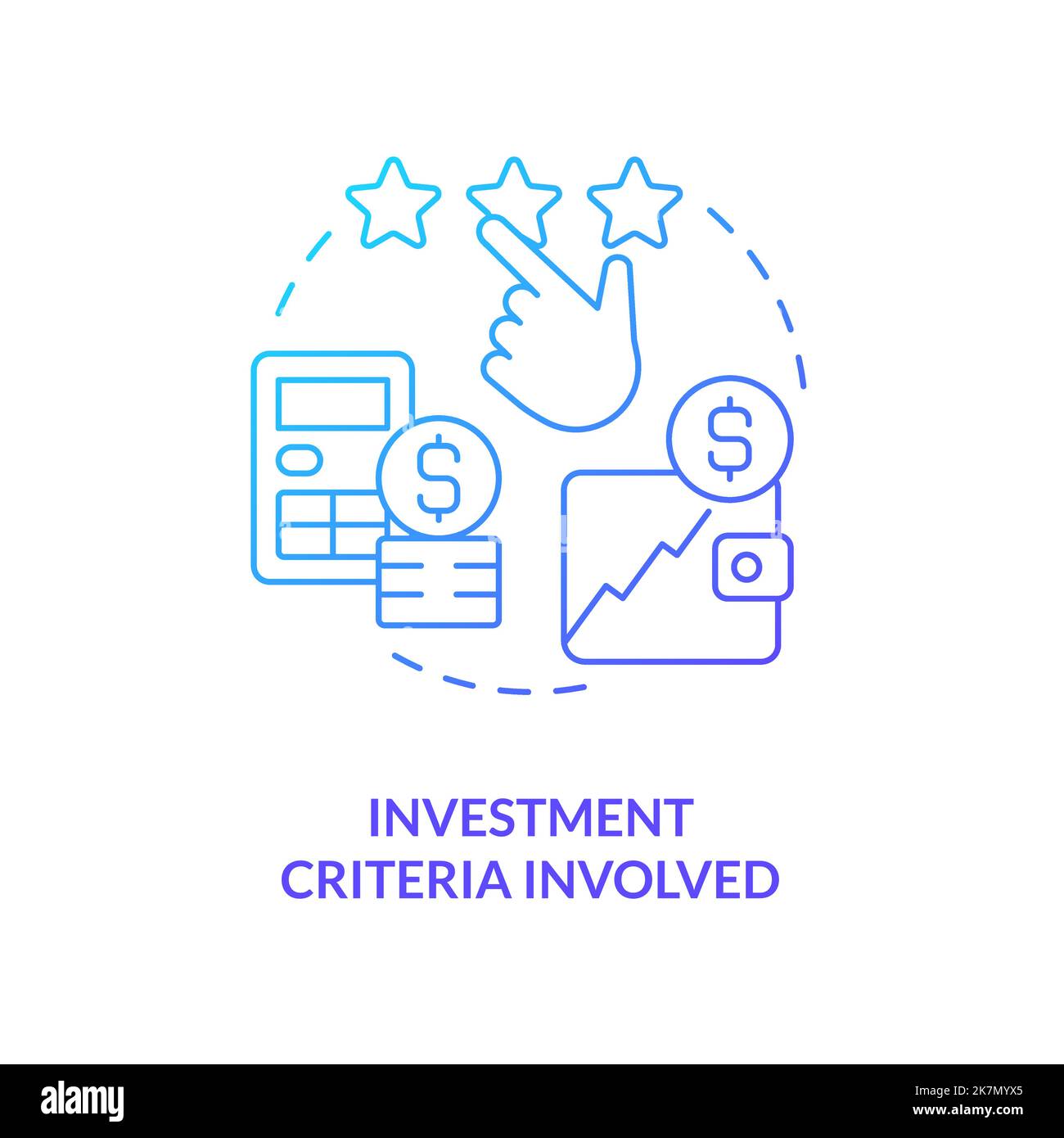 Investment criteria involved blue gradient concept icon Stock Vector ...