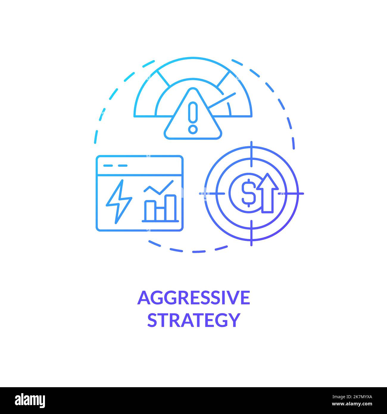 Aggressive strategy blue gradient concept icon Stock Vector Image & Art ...
