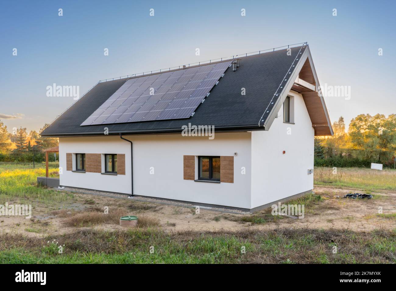 Single-family house - the last stage of construction, finishing Stock ...