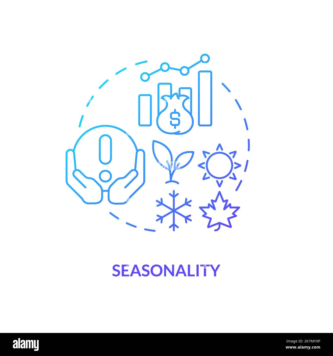Seasonality blue gradient concept icon Stock Vector Image & Art - Alamy