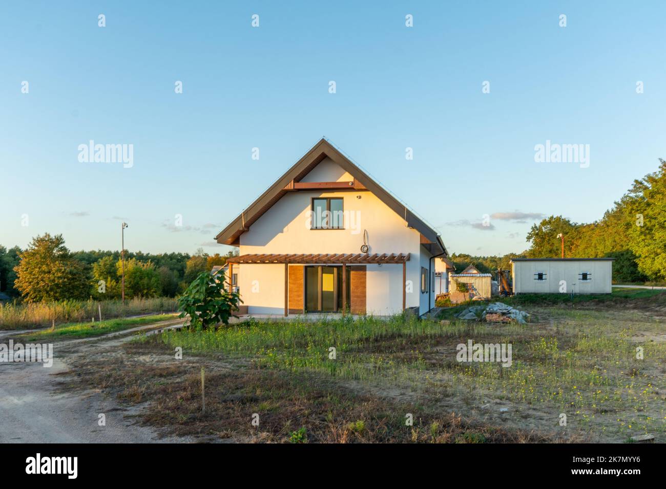 Single-family house - the last stage of construction, finishing Stock ...