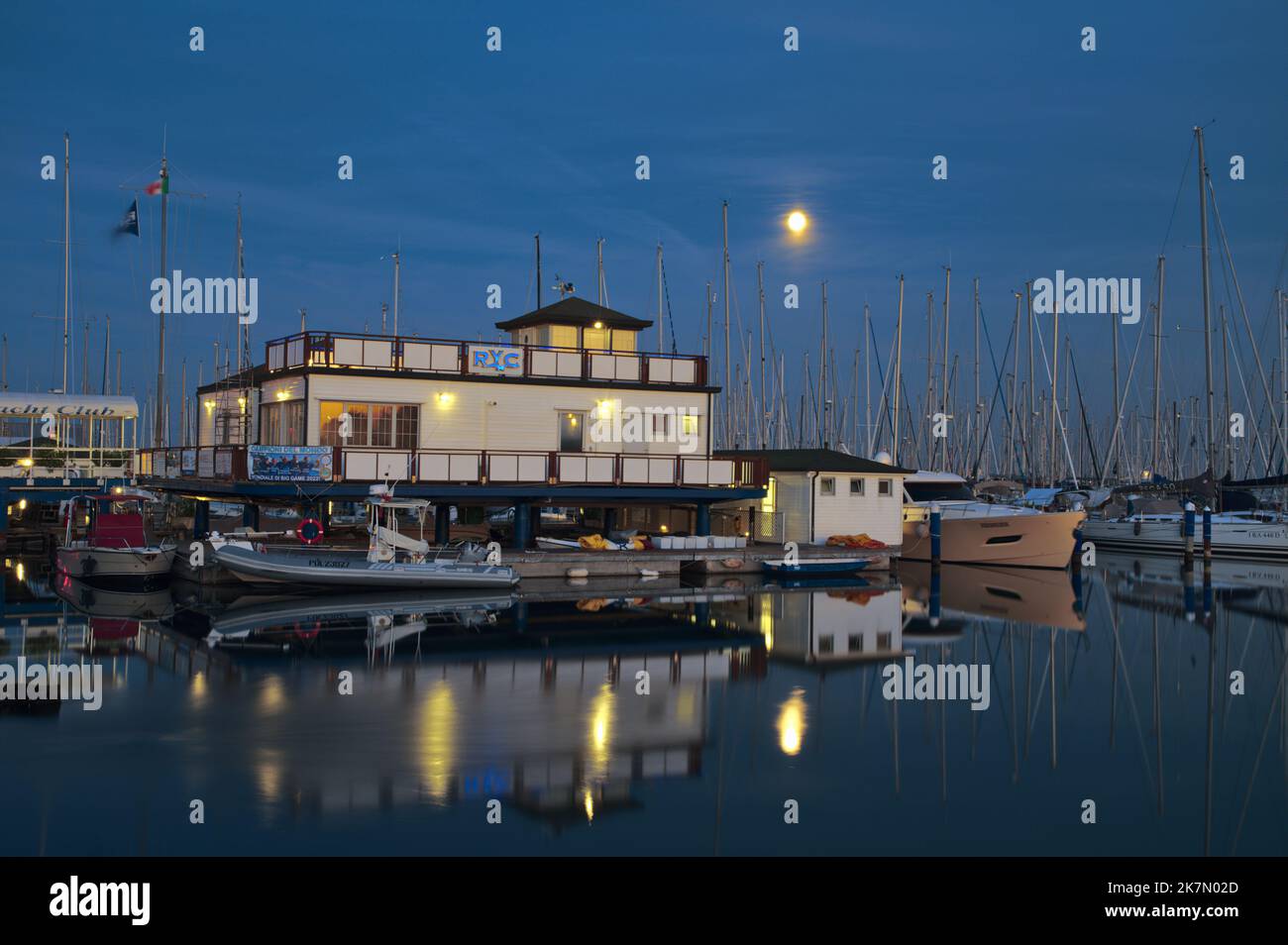 Yacht Club by night Stock Photo - Alamy