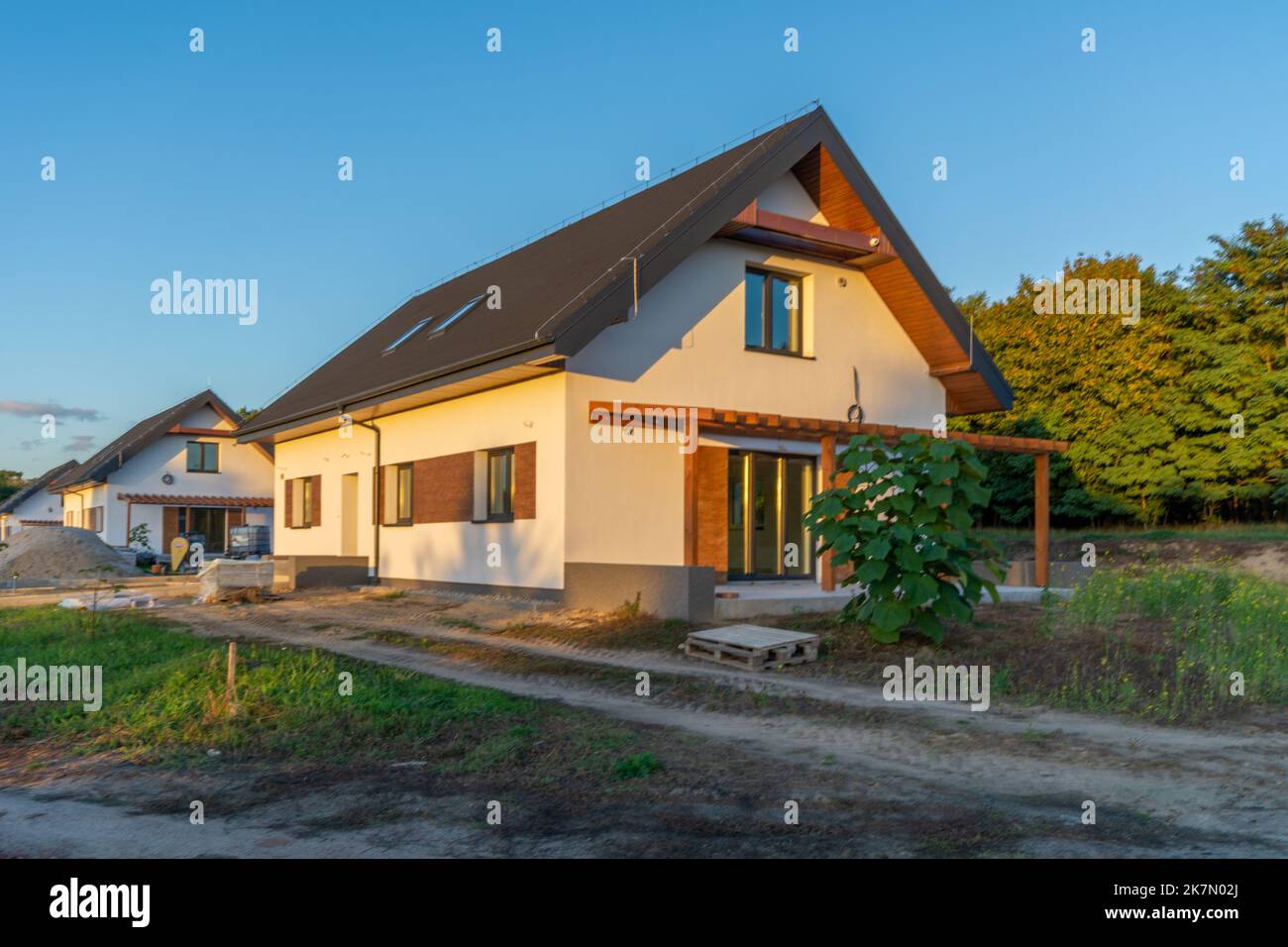 Single-family house - the last stage of construction, finishing Stock ...