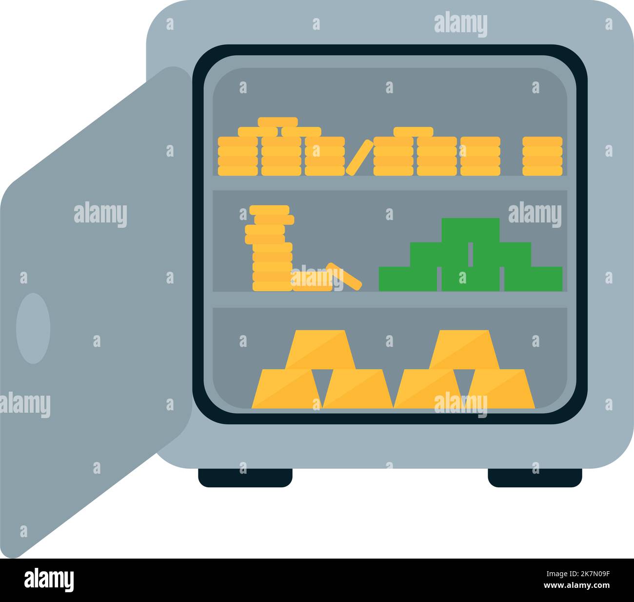 strongbox with money Stock Vector Image & Art - Alamy