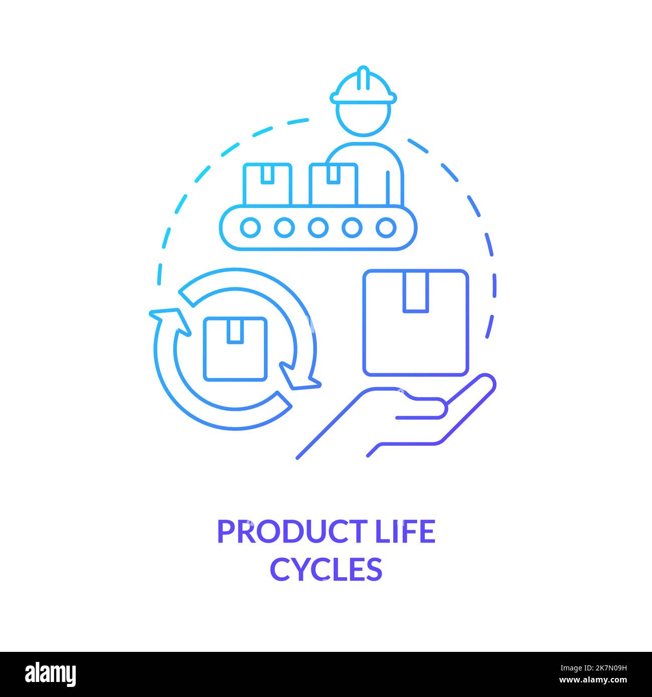 Product life cycles blue gradient concept icon Stock Vector Image & Art ...