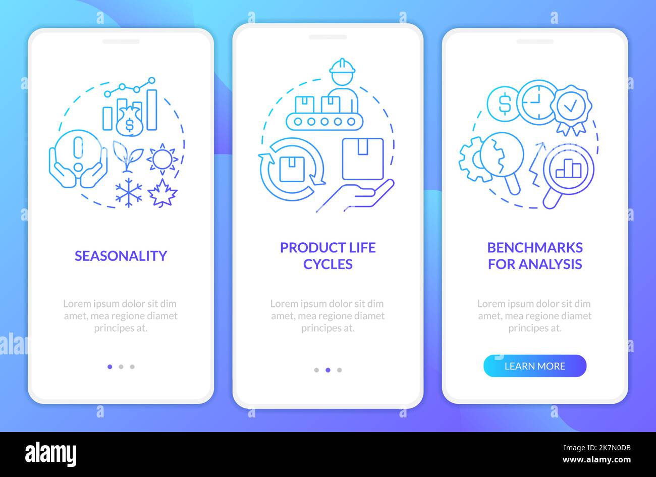 Financial management issues blue gradient onboarding mobile app screen Stock Vector Image & Art ...