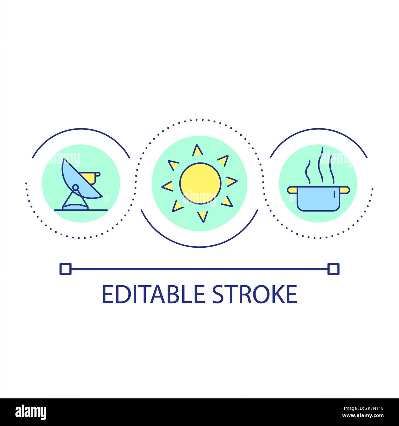 Using solar energy for cooking loop concept icon Stock Vector Image ...