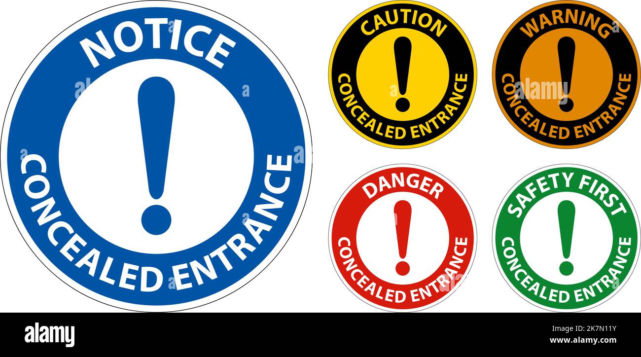 Label Concealed Entrance Sign On White Background Stock Vector Image ...