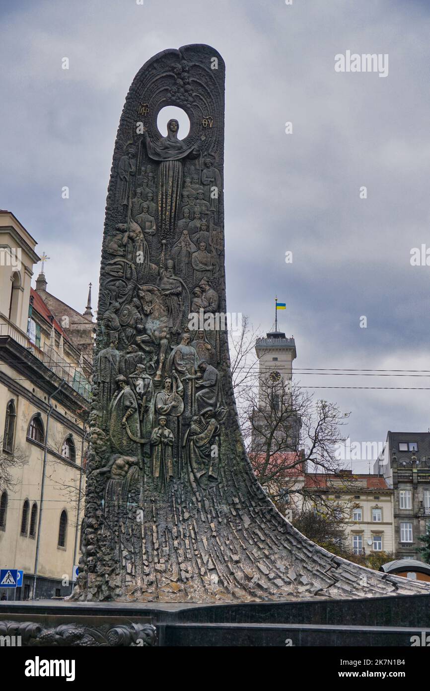 historical monument and tower, ukraine lviv Stock Photo - Alamy