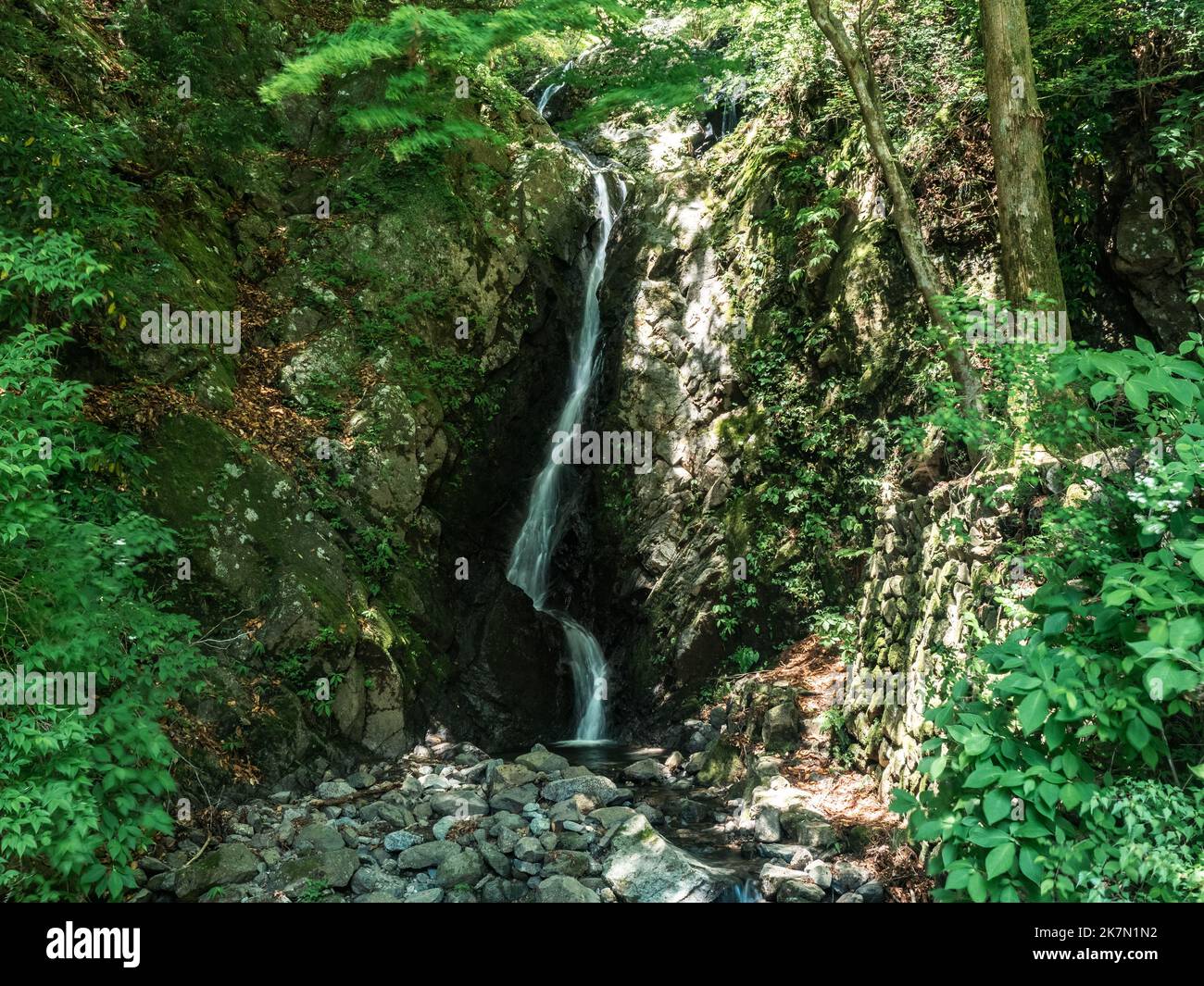 A scenic view of Niju Falls, near Oyama Afuri Shrine, Isehara, Japan ...