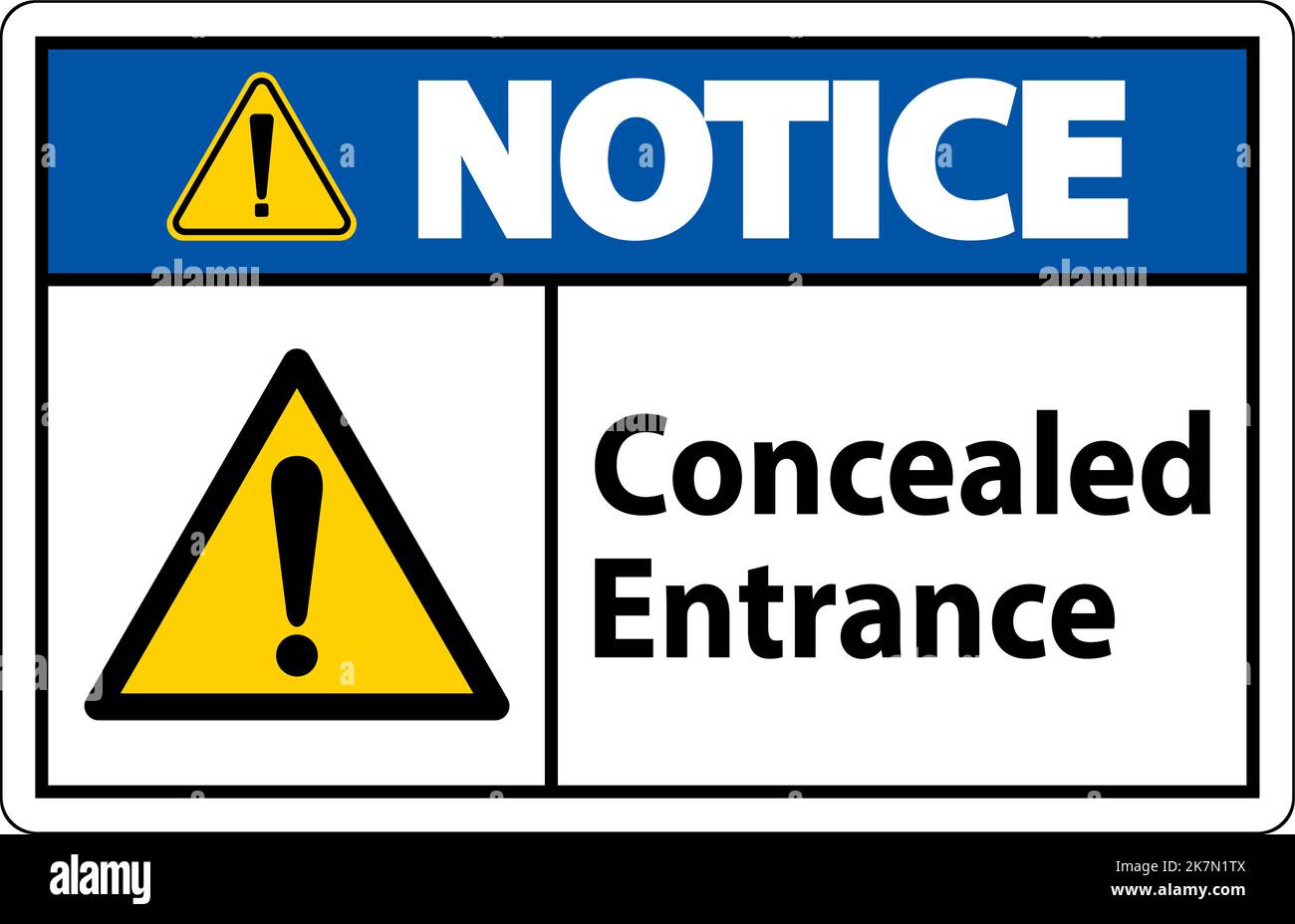 Notice Label Concealed Entrance Sign On White Background Stock Vector ...