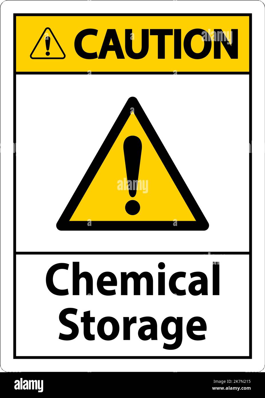 Caution Chemical Storage Symbol Sign On White Background Stock Vector ...